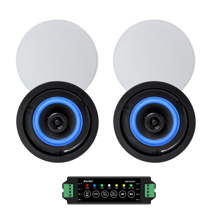 Herdio 4" Bluetooth Ceiling Speakers 320 Watts 2-Way for Home Audio