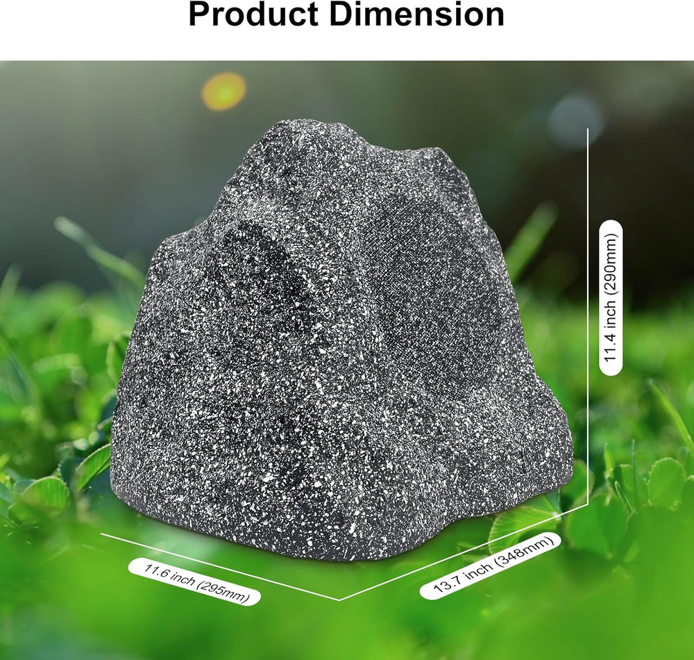 Herdio 8" Outdoor Rock Speakers 600W | IPX7 Waterproof Garden & Patio Audio
